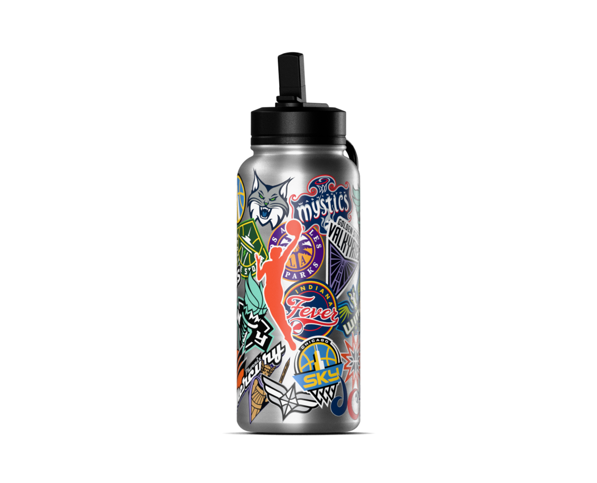 WNBA 32oz All Team Sticker Print Bottle with Straw Lid – HydraPeak